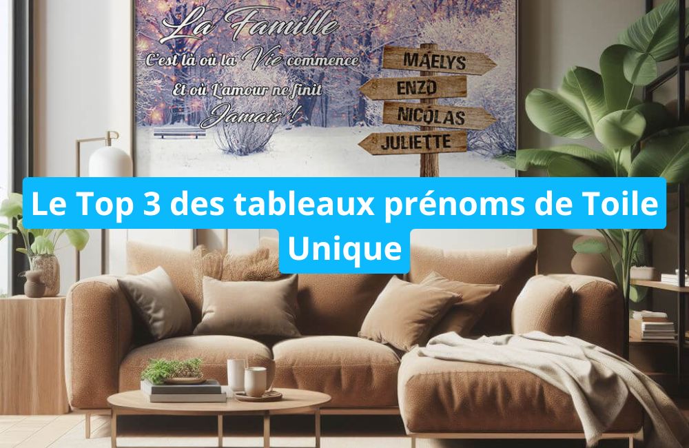 Le Top 3 des Tableaux Prénoms de Toile Unique